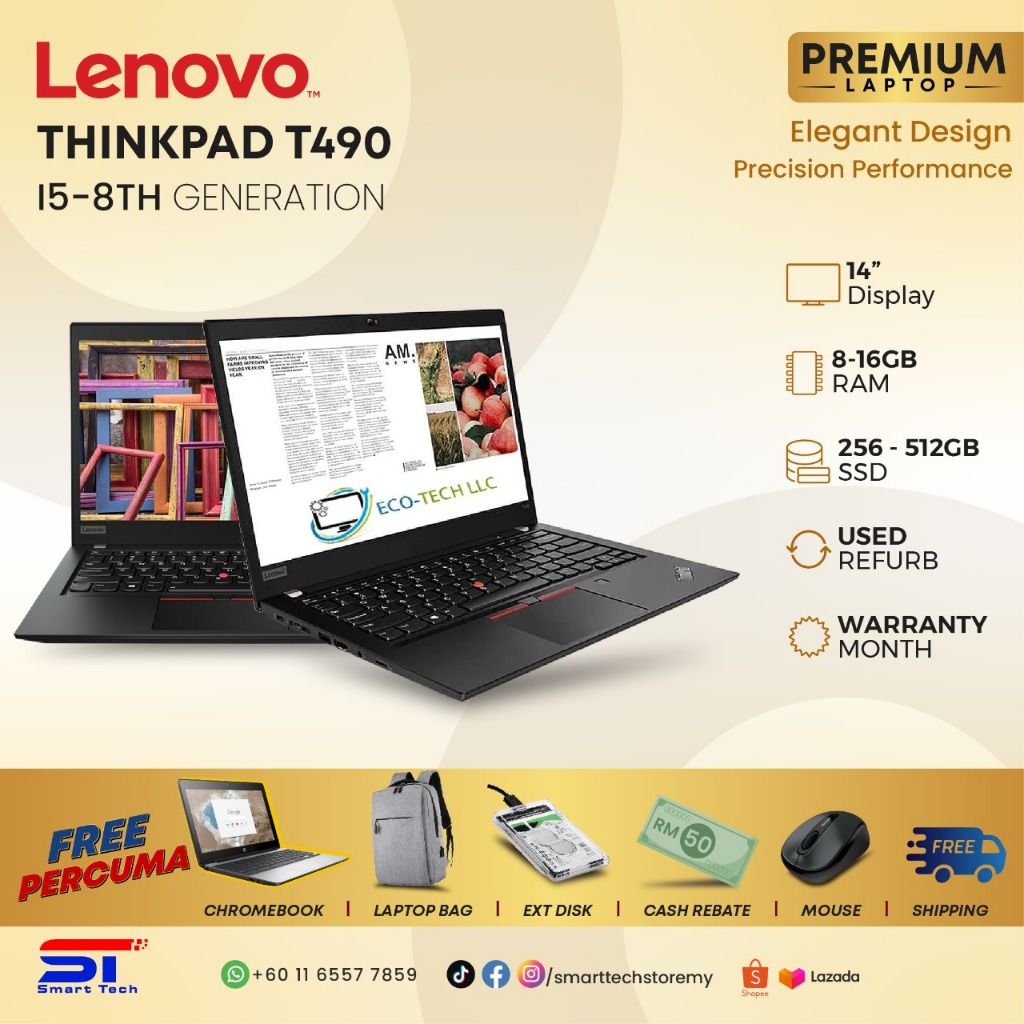 Lenovo Thinkpad T490 | i5-8th Gen | Touch / Non Touch | 8/16 GB Ram ...