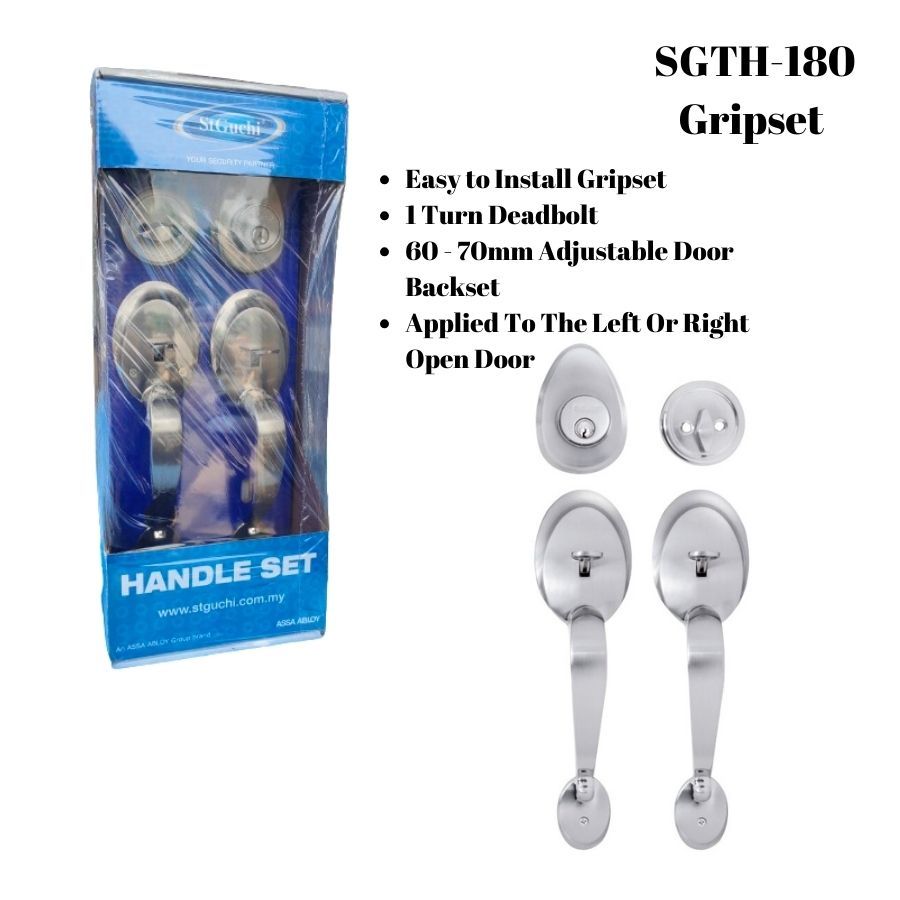 St Guchi Handle Set / SGTH-180SN / Grip set / Lock Pintu Kayu / Pintu ...