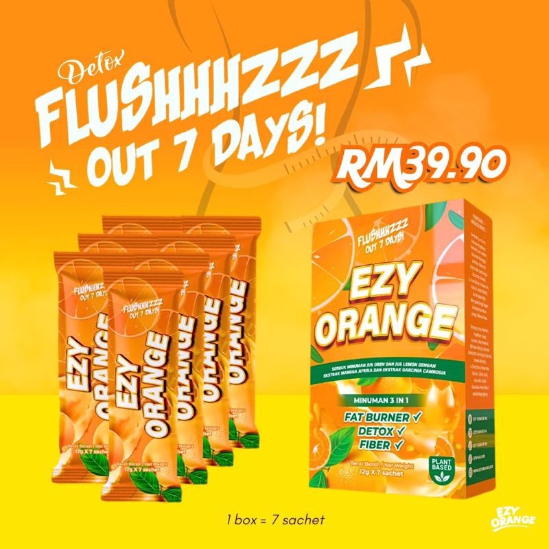 EZY ORANGE DETOX 🔥KURUS + LAWAS + PERCERNAAN + SIHAT + BETENAGA SHIPPING TODAY + FREE SHAKER 🔥HQ ...