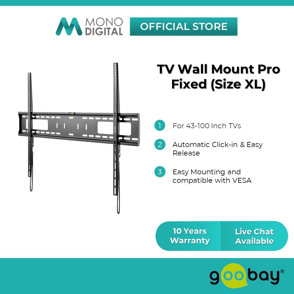 GooBay TV Wall Mount Pro Fixed 43-100 Inch (Size XL) | Shopee Malaysia