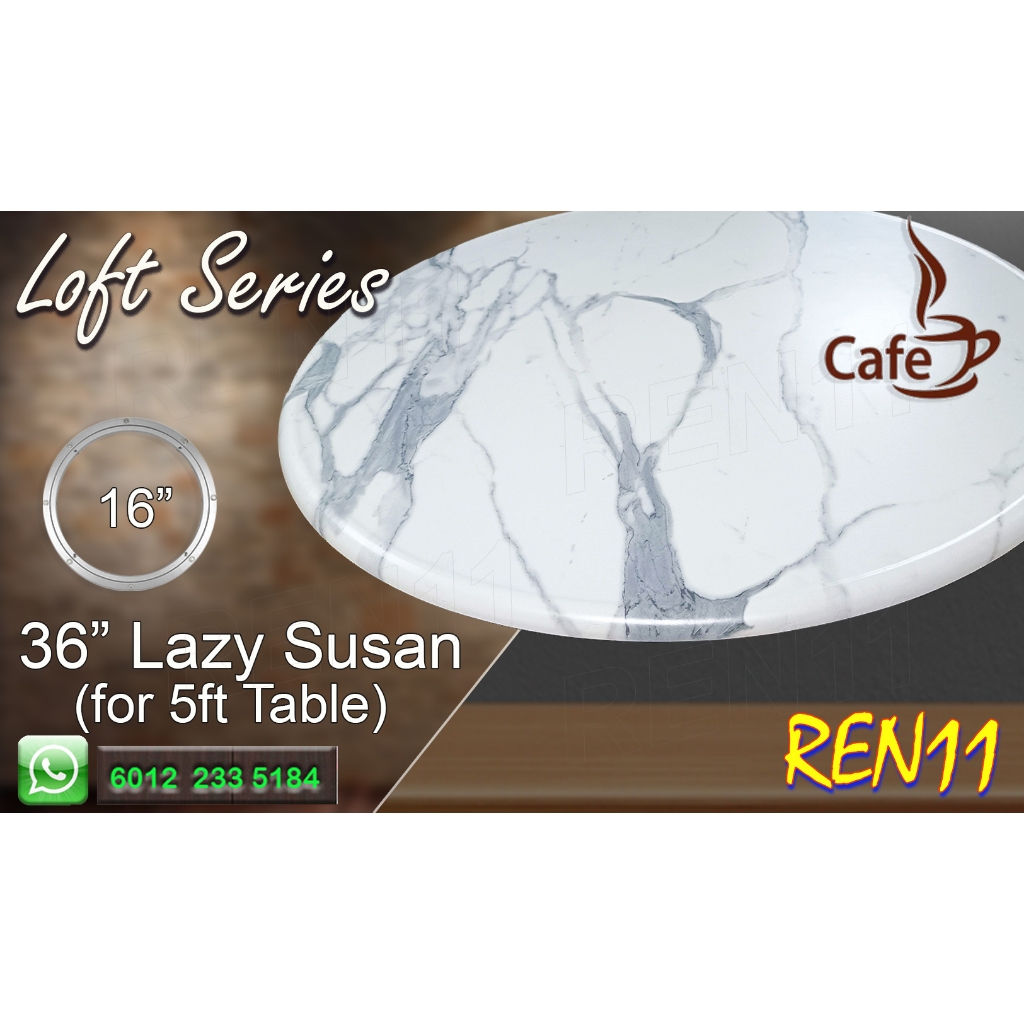 90cm Lazy Susan White marble hardboard Rotating Top Table Turn Top ...