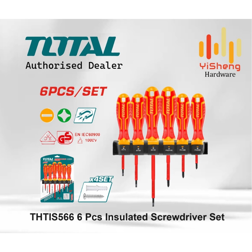 Total THTIS566 Heavy Duty Insulated Screwdriver Set (6pcs) | Shopee ...