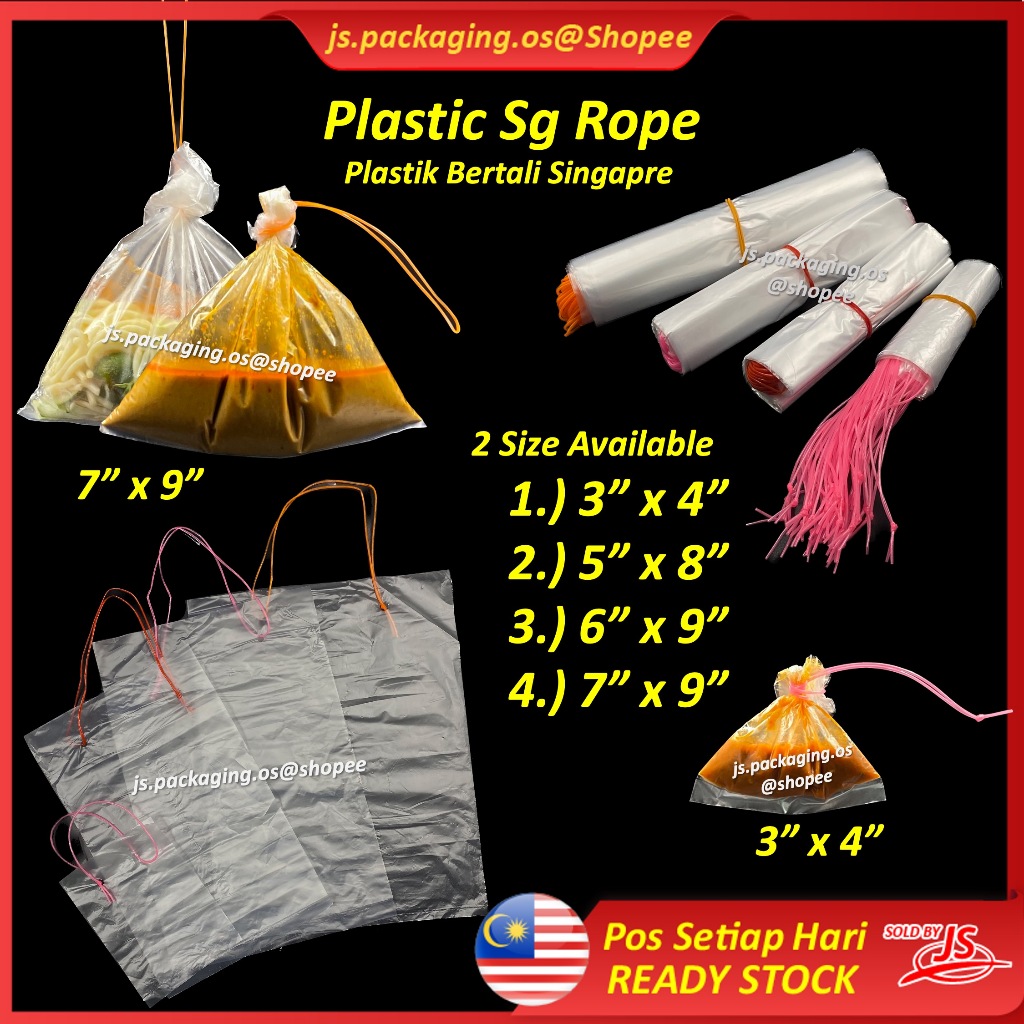 Plastic SG Rope String Bag Packing Soup / Plastik Tali Singapore ...