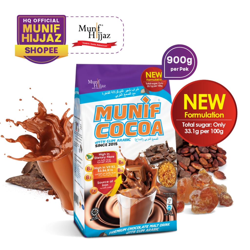 MUNIF HIJJAZ MUNIF COCOA ARABIC GUM 900gm - Minuman Alternatif Coklat ...