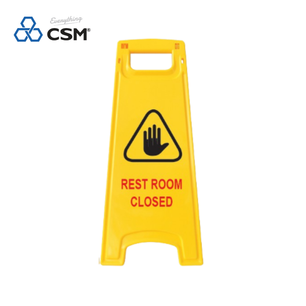 [CLEAR STOCK] Yellow A-Standing Caution Pvc Floor Folding Sign Board ...