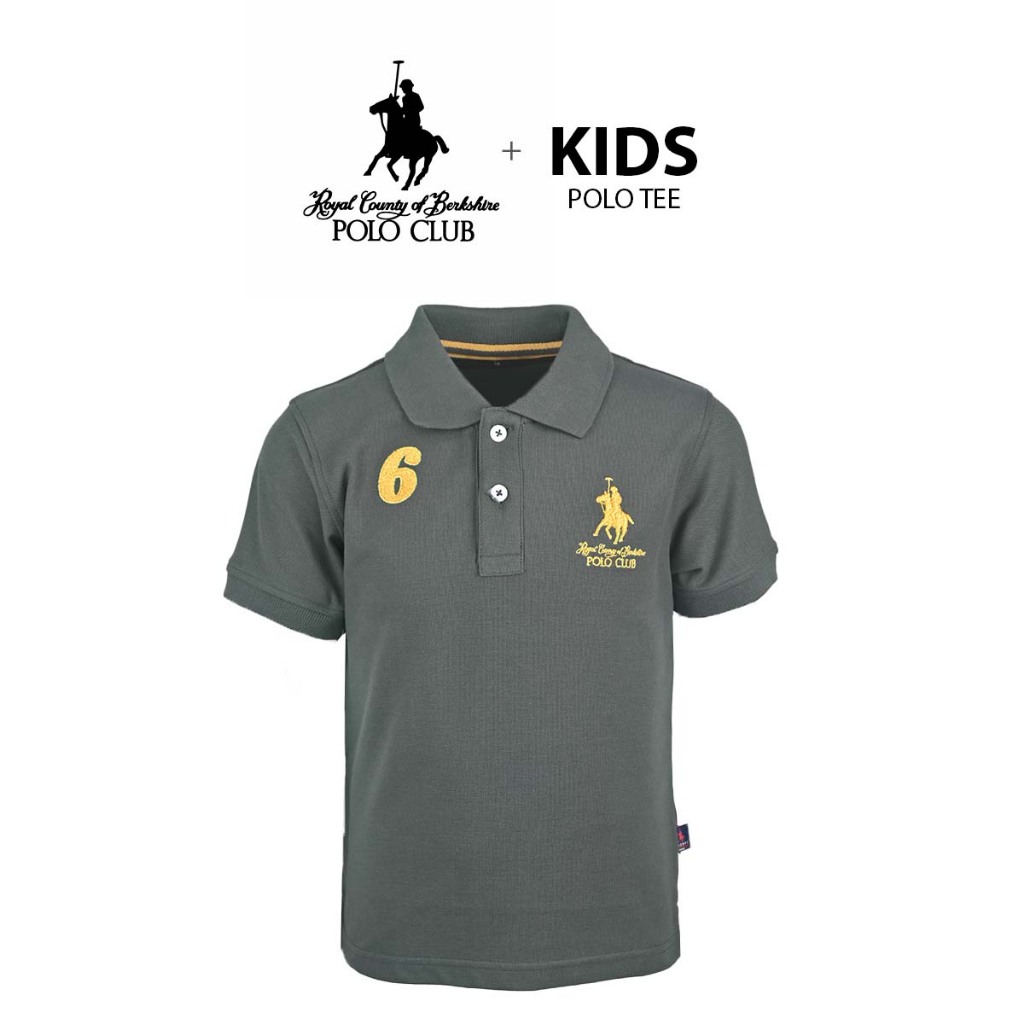 RCB Polo Club Kids Grey Short Sleeve Polo Shirt RBTS11808 | Shopee Malaysia