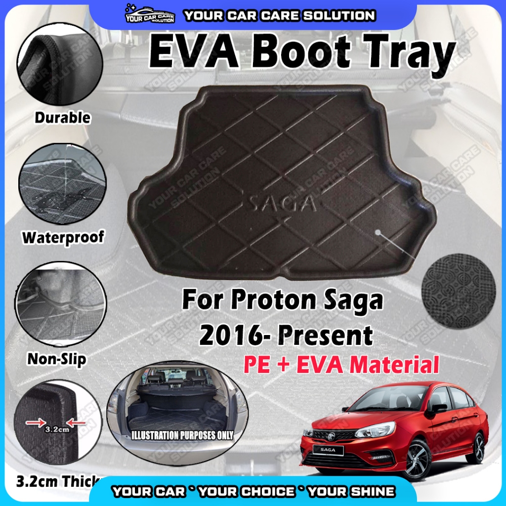 📥 For Proton Saga 2016-2025 MC3 EVA Copolymer Car Boot Tray Luggage ...