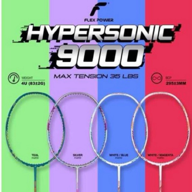 BADMINTON RAKET FLEX POWER HYPERSONIC 900 Frame + Free String + GRIP ...