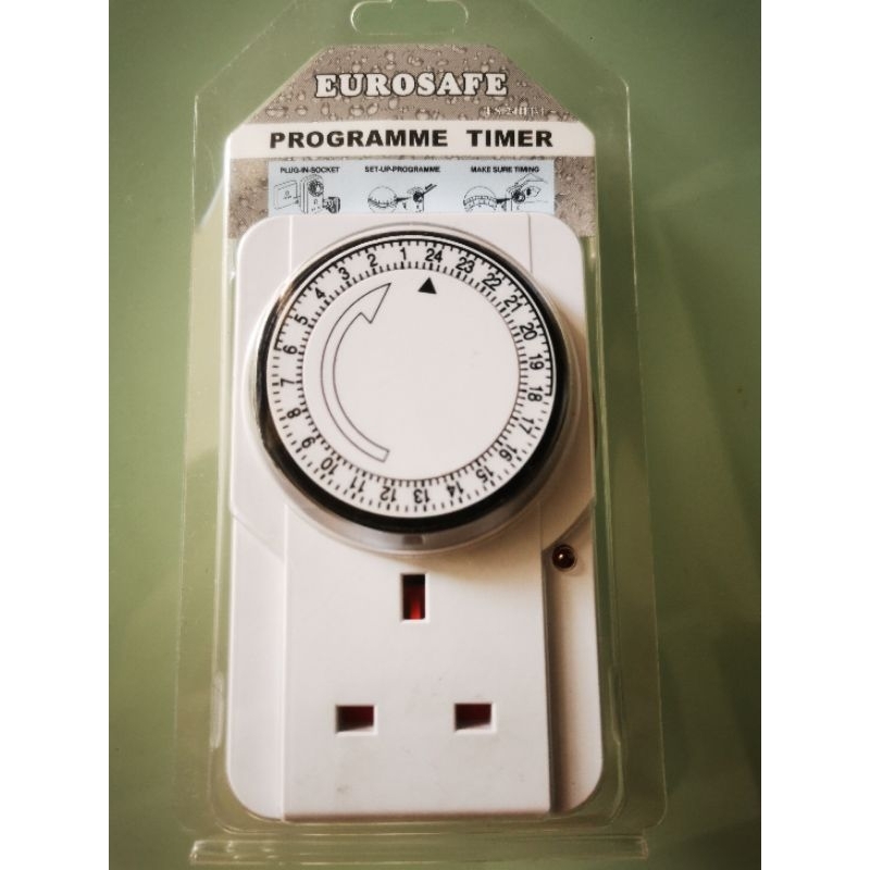 24 Hours Programme Switch Timer 3 Pin Plug Automatic On Off Power ...