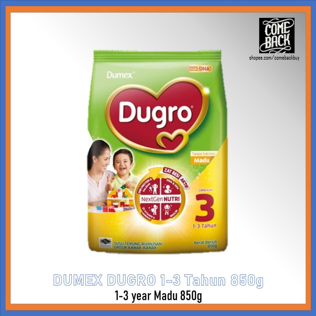 Dumex Dugro Step 3 Honey Growing Up Milk Formula 1-3 years (850g) [EXP ...