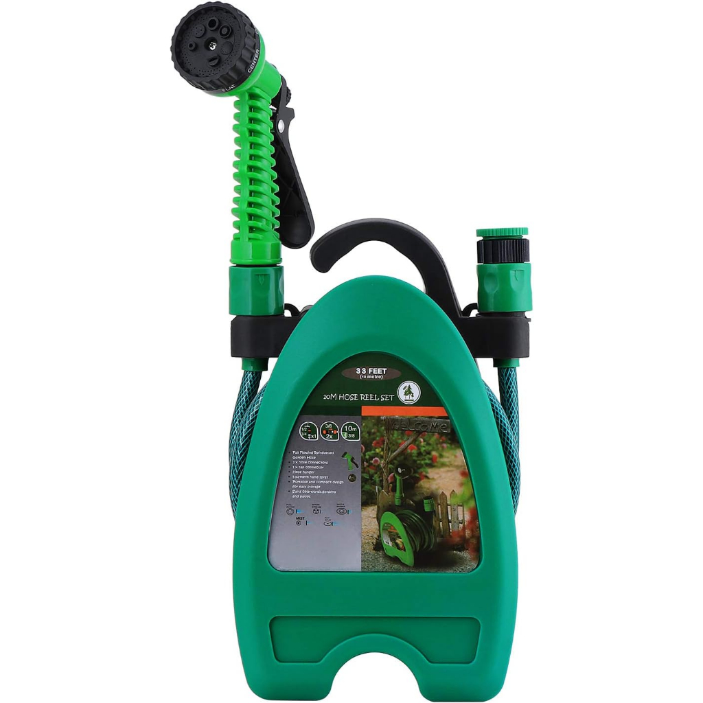 MKR 10m Wall Mounted Hose Reel Rack Portable Storage Clean Cast Hanger ...