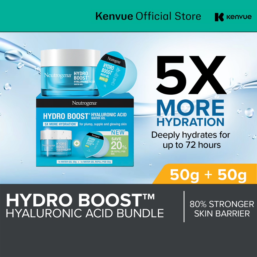 Neutrogena Hydro Boost Hyaluronic Acid Water Gel Jar + Refill Bundle ...