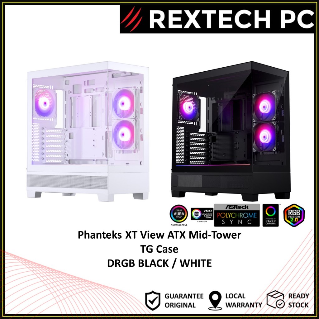 Phanteks XT View MID-TOWER ATX Case TG DRGB BLACK / WHITE | Shopee Malaysia