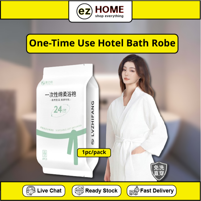 [Disposable Hotel Bathrobe] Travel Cotton Bathrobe Spa Sauna Sleepwear ...