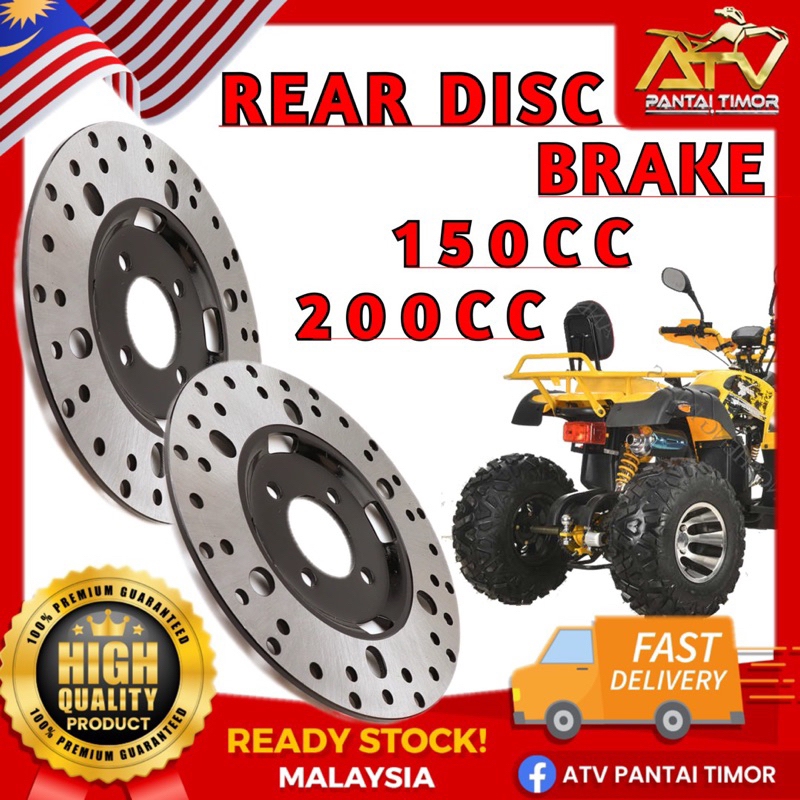 🔥LOCAL READY STOCK🔥1Pcs 180MM ATV Rear Brake Disc Rotor 4 Hole Disc For ...