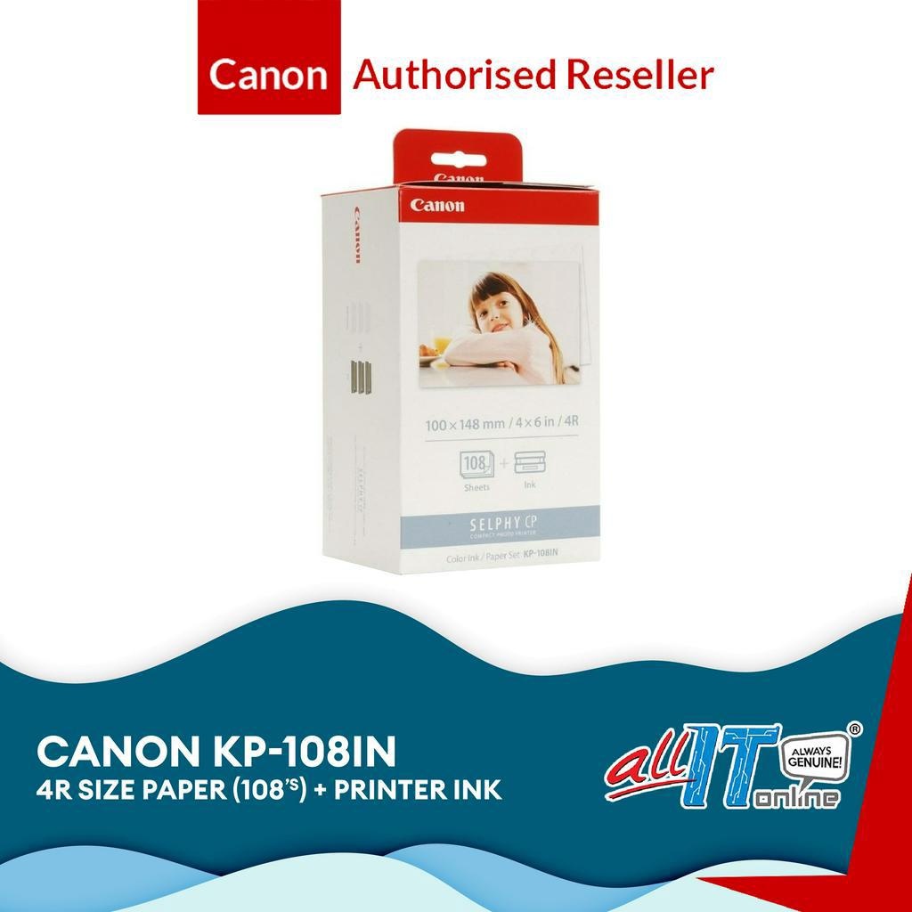 Canon KP-108IN Selphy 4R Size Paper 108 sheets + Ink Cartridge Set ...
