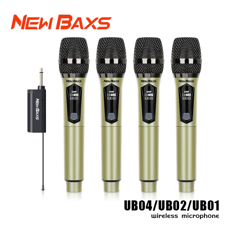NEW BAXS UB04 wireless microphone 4 handheld microphone 50M receiving ...