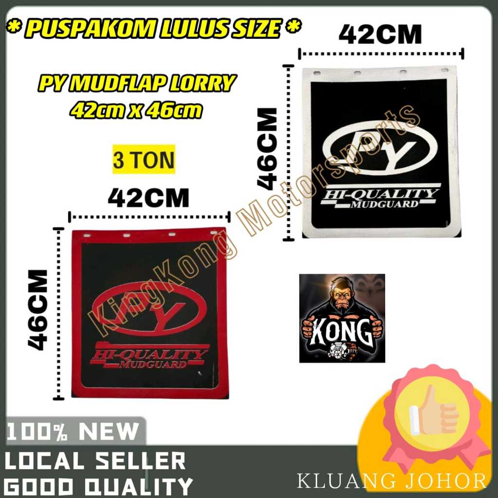 PUSPAKOM LULUS SIZE PY MUDFLAP LORRY 3TON FRONT REAR 42CM X 46CM PVC ...
