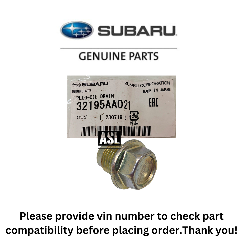 Genuine Subaru Oil Drain Plug MT Transmission Case 32195AA021 Forester ...