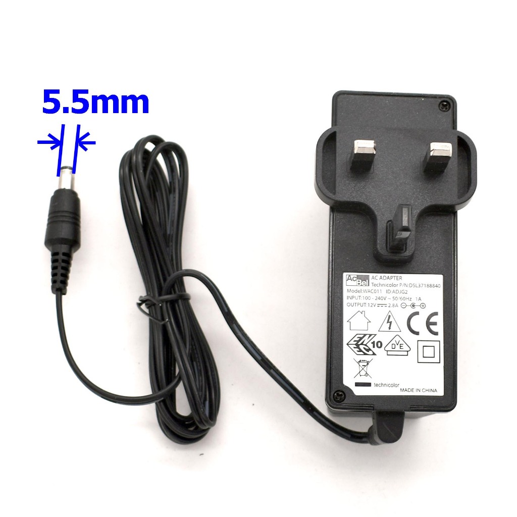 Genuine Acbel 12v 2.8a AC Adapter Power Supply 5.5mm Switching DC 3A ...