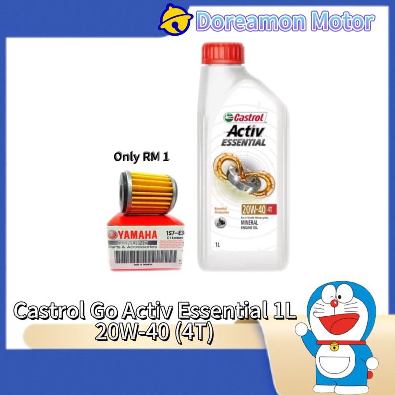 Castrol GO ACTIV ESSENTIAL Engine Oil 4T 20W40 (100% Original) 1 litre ...