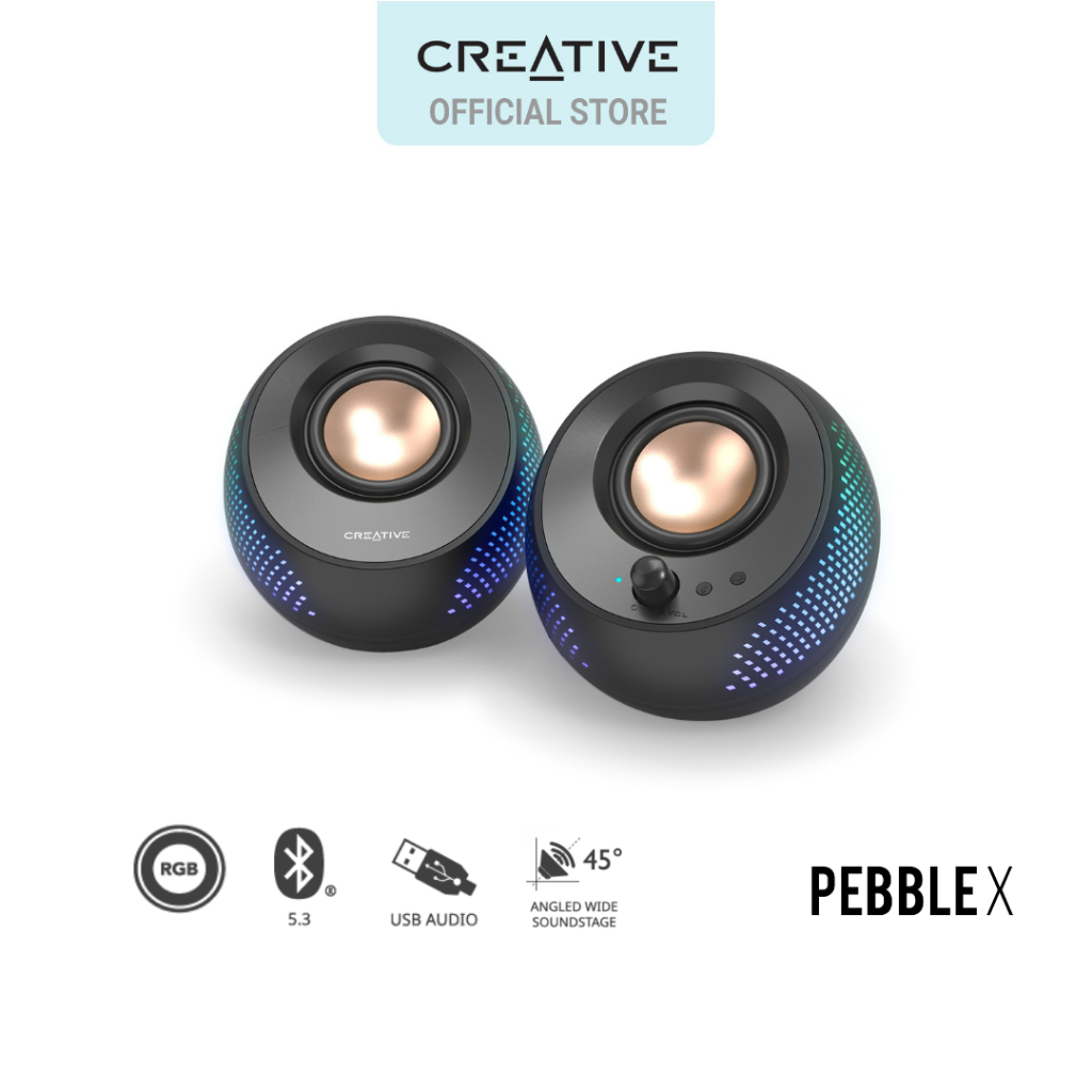Creative Pebble X - PREMIUM 2.0 USB-C Computer Speakers with ...