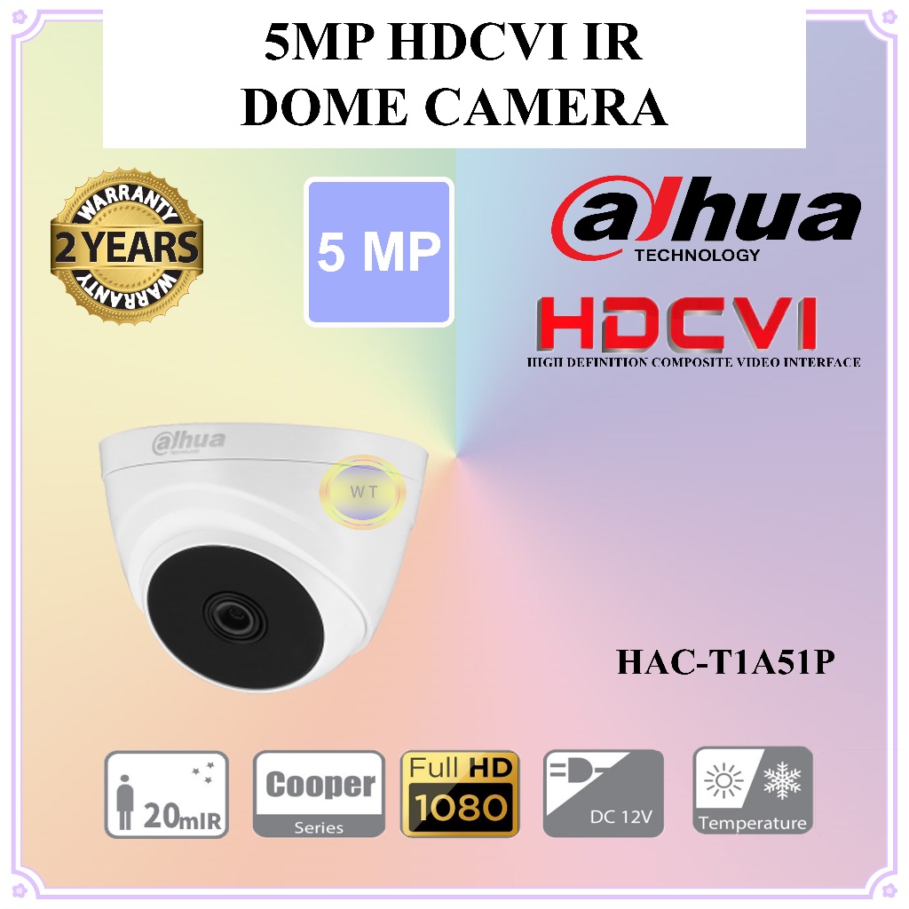 Dahua DH-HAC-T1A51P 5MP HDCVI IR Dome Camera DAHUA CCTV Camera | Shopee Malaysia