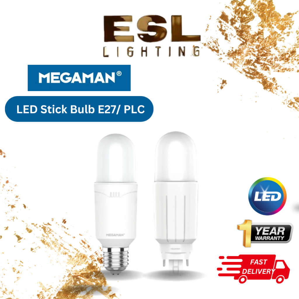 MEGAMAN LED Stick Bulb E27/ PLC (10W, 15W) 3000K, 4000K, 6500K Energy ...
