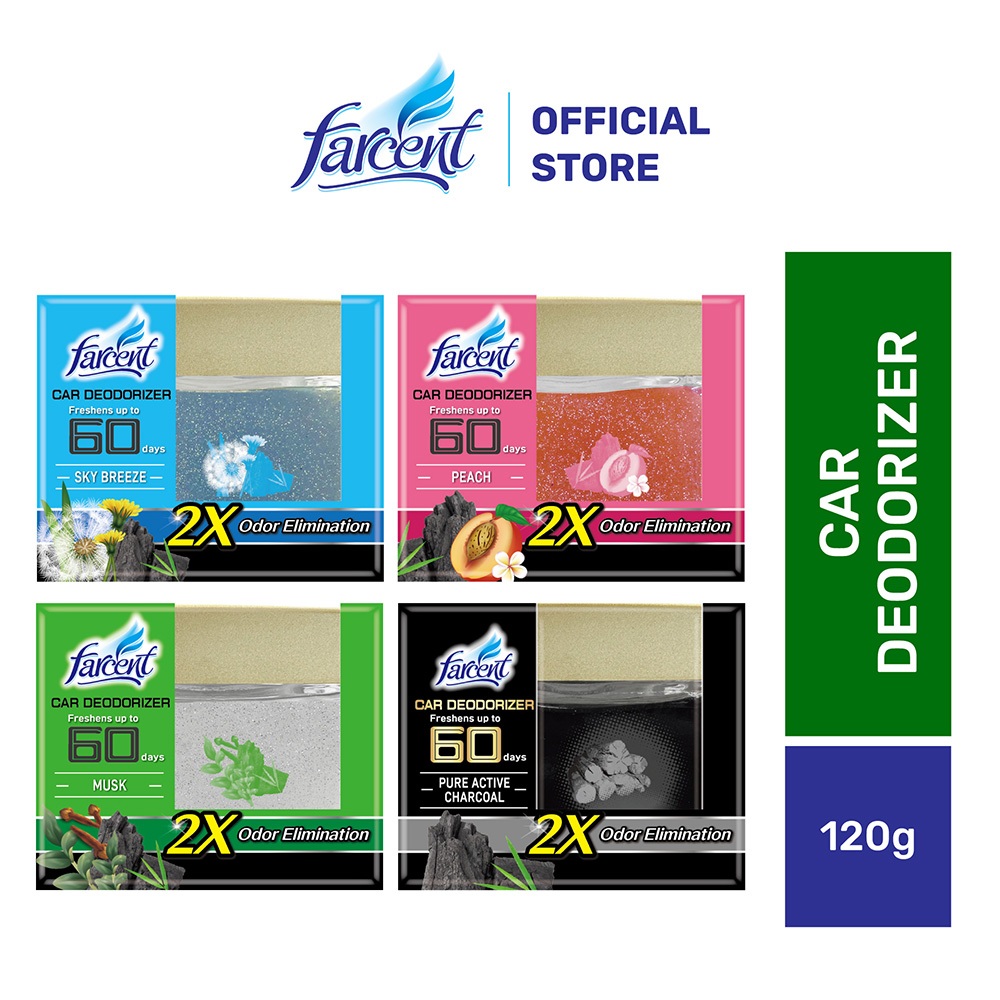 Farcent Deodorizer Car Home - Charcoal/Musk/Peach/Sky Breeze (120g ...