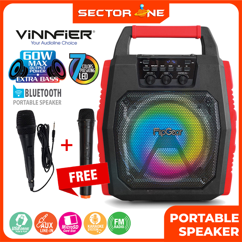 Vinnfier FlipGear Tango 202 Pro WM TWS Bluetooth Portable Speaker Wireless Karaoke Speaker with ...