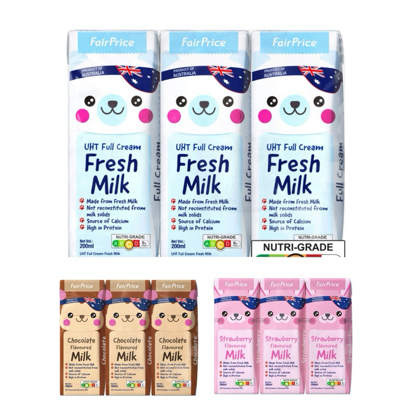 UHT kids flavoured packet milk- full cream, strawberry, chocolate ...