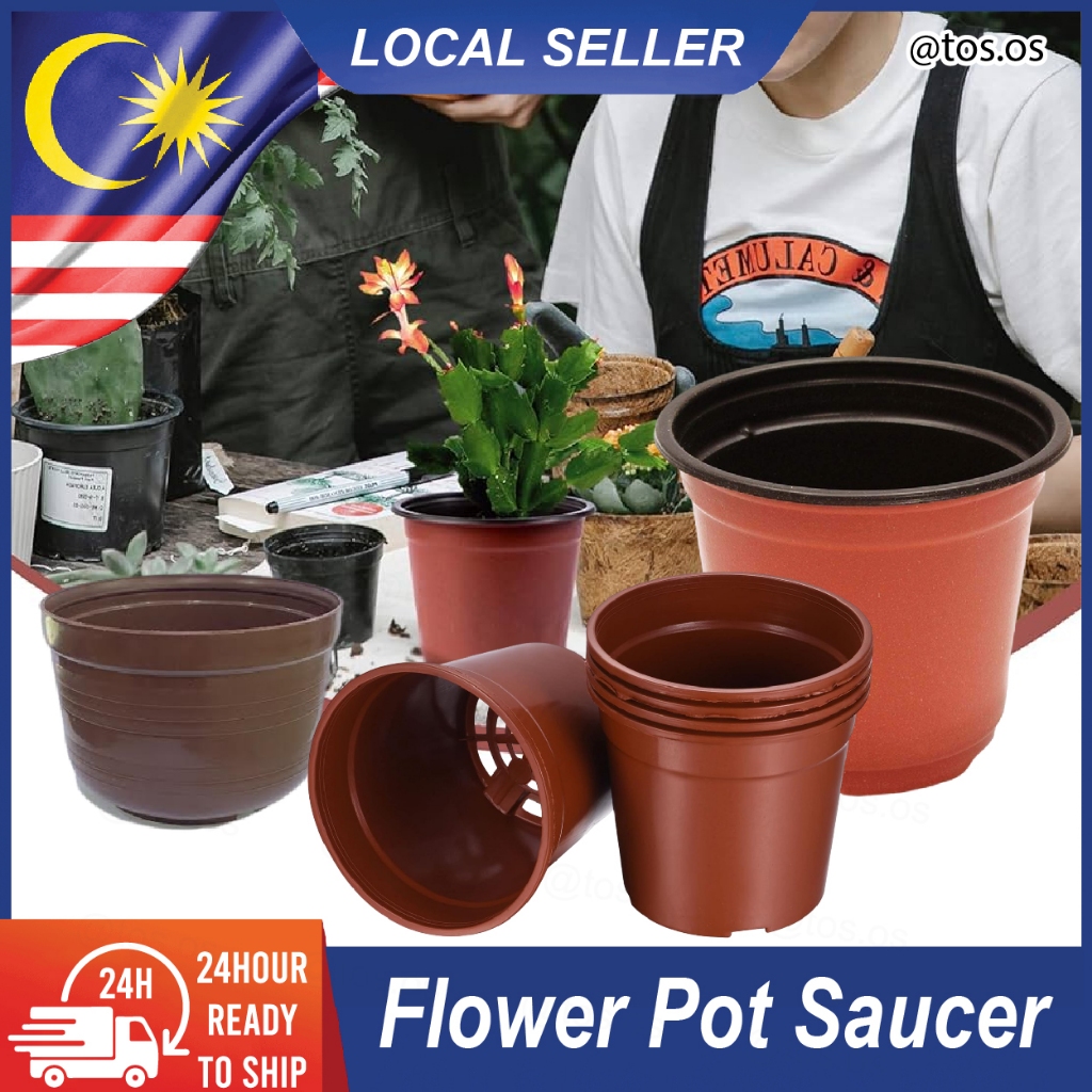 Plastic Flower Pot Saucer Potted Plants Nursery Garden Pots Seedling ...
