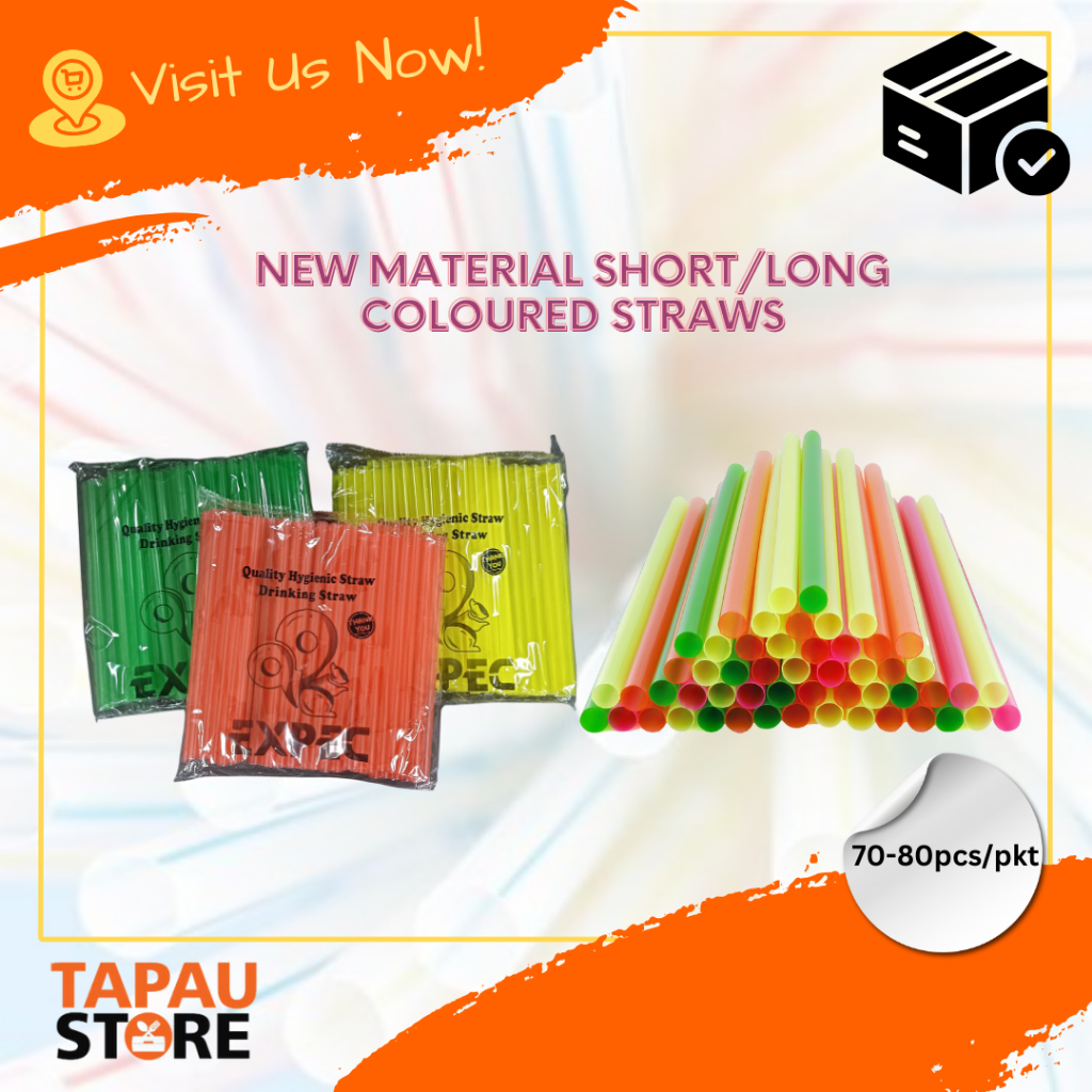 Coloured Plastic Straw Short & Long / Disposable Colour Straw / Straw ...