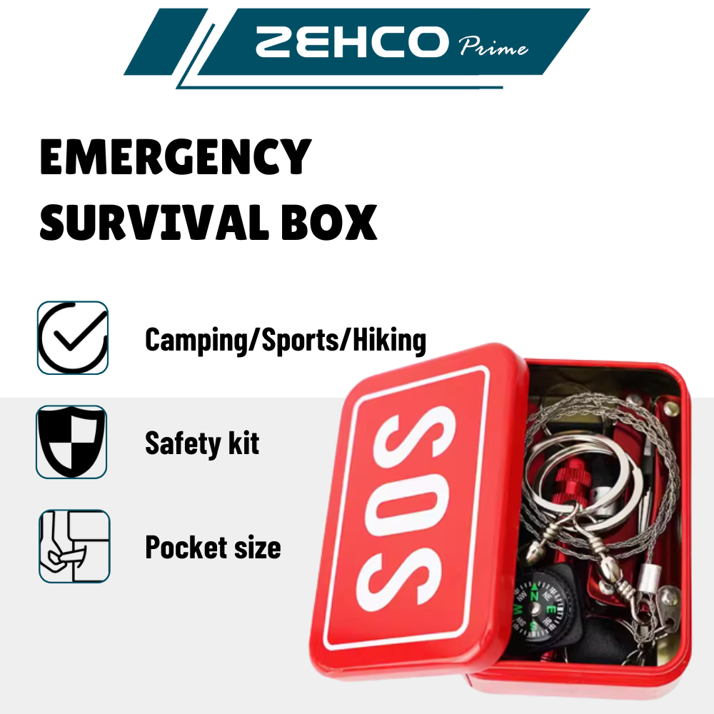 Outdoor Emergency Survival Box SOS Gear Tools Box Portable Survival Kit ...