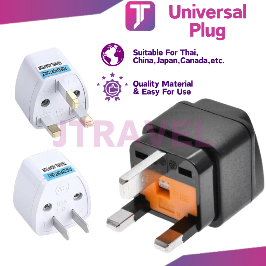 Jtravel Universal 3 Pin Plug Socket Travel Adaptor Adapter (US EU CHINA ...