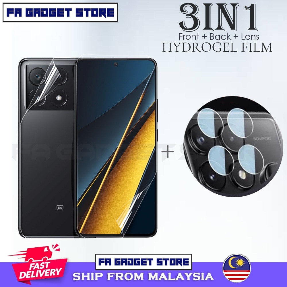 「3 in 1」POCO X6 Pro 5G | POCO X6 | X5 | X5 Pro Hydrogel Screen ...