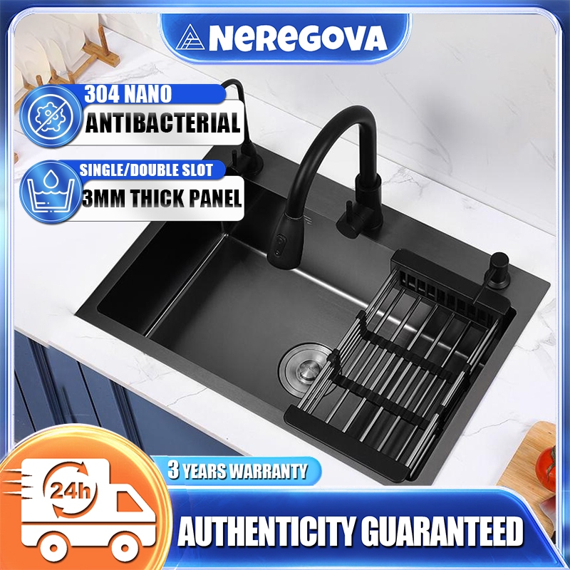 3 Years Warranty singki dapur/kitchen sink /nano sink 304 stainless ...