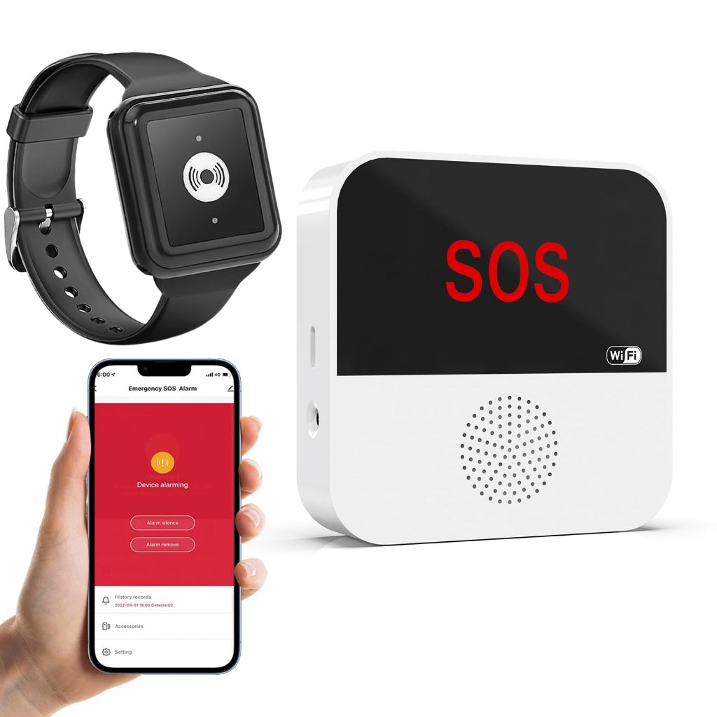 Chunhee Caregiver Pager Wireless SOS Emergency Call Button 433Mhz Watch ...