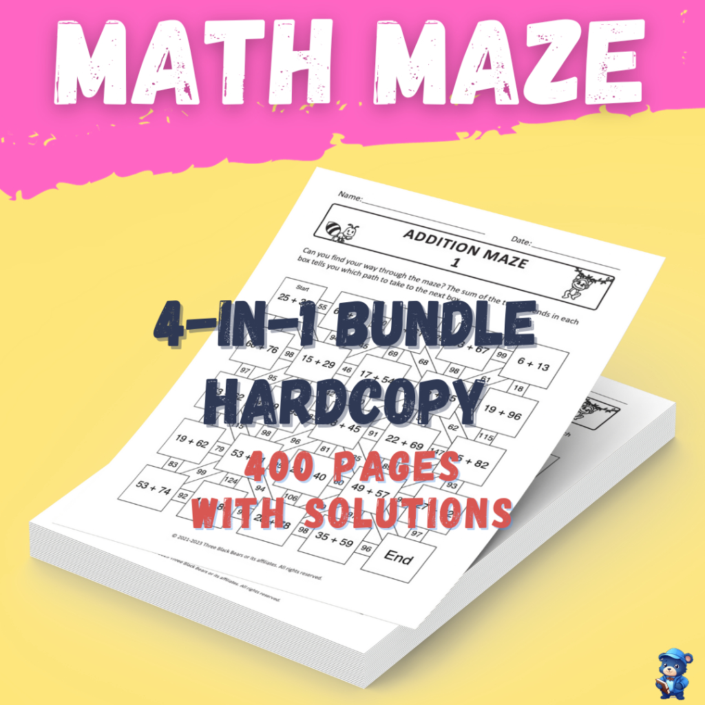 [4-IN-1 Bundle] Mathematics Maze Worksheets for Kids | Addition ...