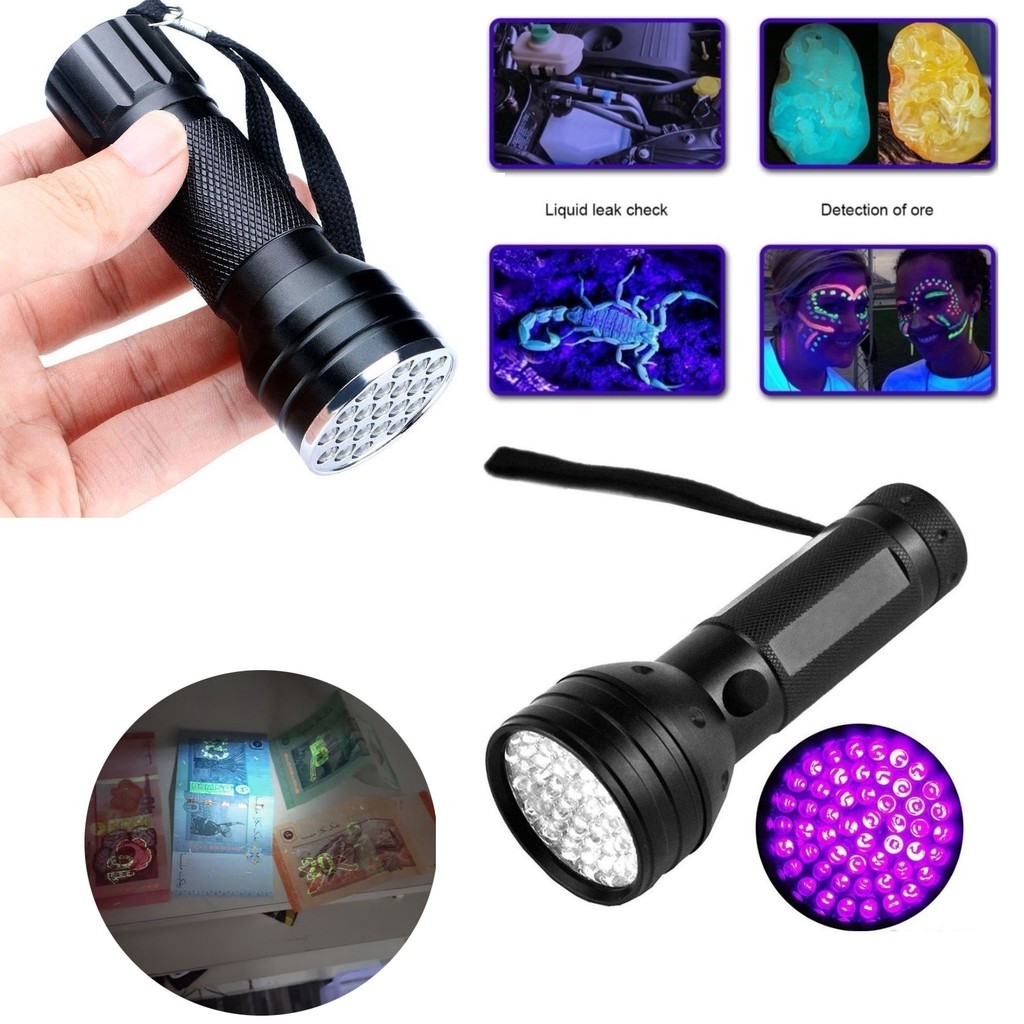 21 51 LED UV Money Detector Flashlight Torch Light 395nm Ultra Violet ...
