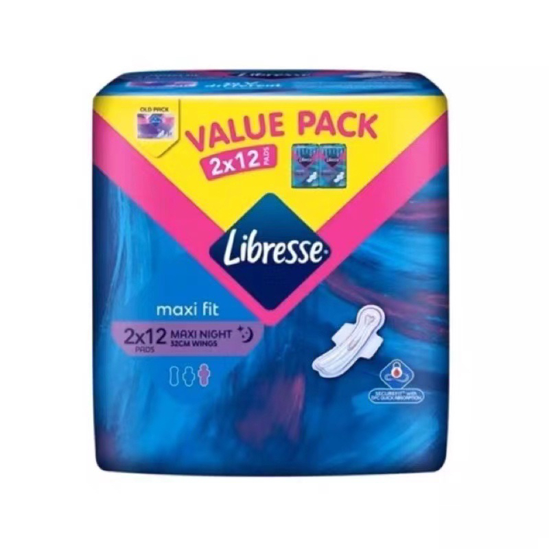 LIBRESSE Maxi Fit Overnight WING (2 x 12's) 32cm | Shopee Malaysia