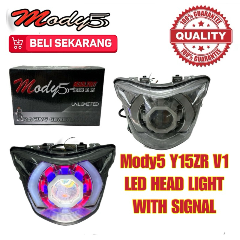 YAMAHA Y15 Y15ZR V1 LED HEAD LAMP PROJECTOR WITH SIGNAL LAMPU DEPAN HEAD LIGHT MODY5 | Shopee ...