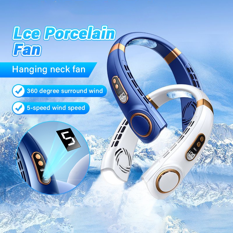 5th gear Kipas Mini Fan Kipas Leher Neck Fan USB Rechargeable 360 ...