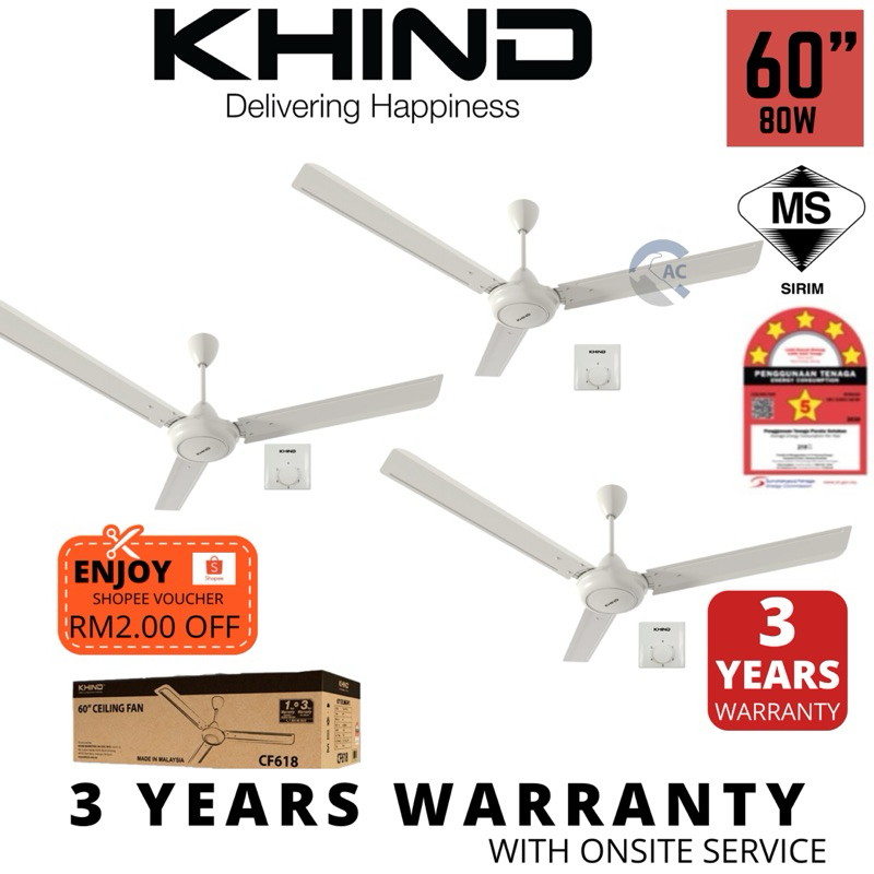 KHIND CEILING FAN 60" CF618B | CF618 (KIPAS SYLING 60”) REGULATOR | 风扇 ...