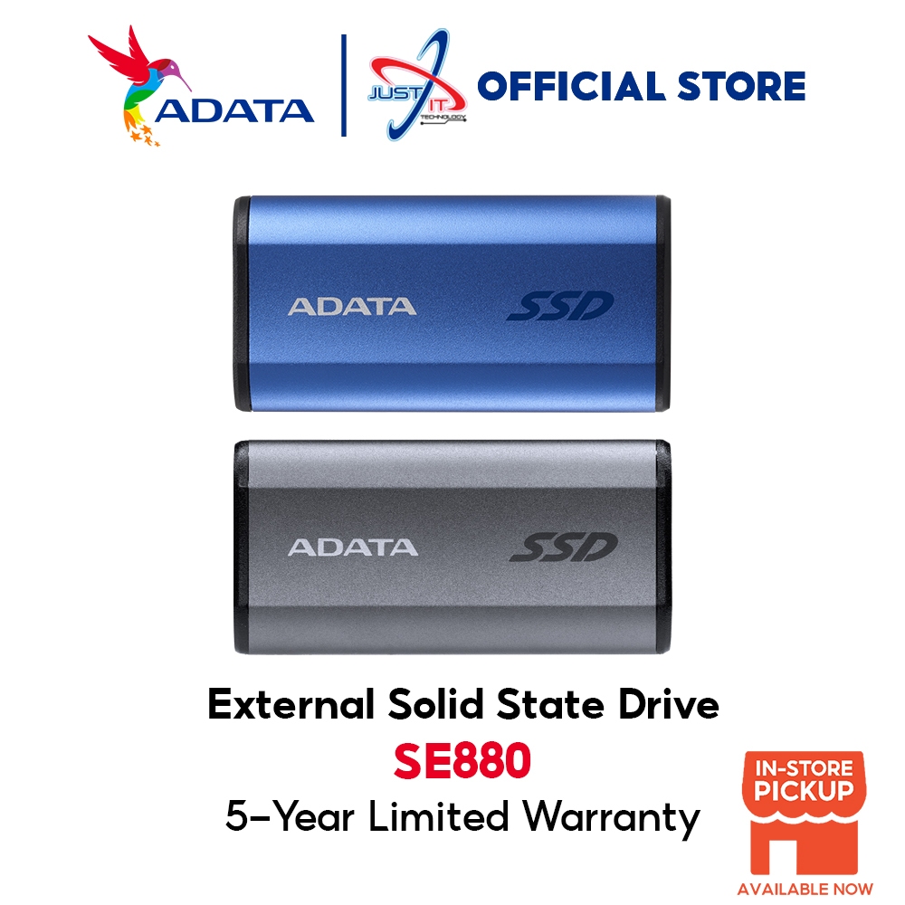 ADATA SE880 USB 3.2 Gen2x2 External SSD Up to 2000 MB/s - Titanium Gray ( 500GB / 1TB / 2TB ...