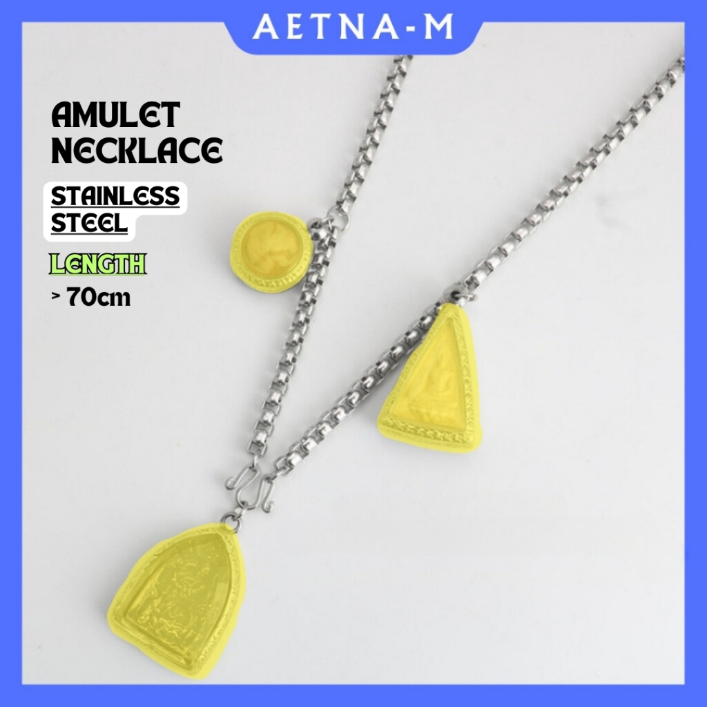 3/4mm 70CM Stainless Steel Amulet Necklace With M Shape Clasp Hook ...