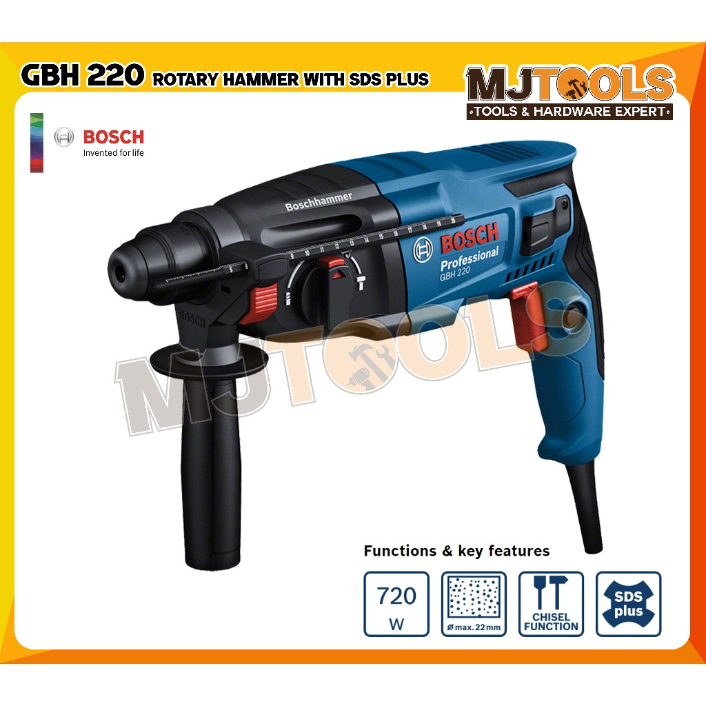 Bosch Gbh 220 Professional Rotary Hammer With Sds Plus Shopee Malaysia
