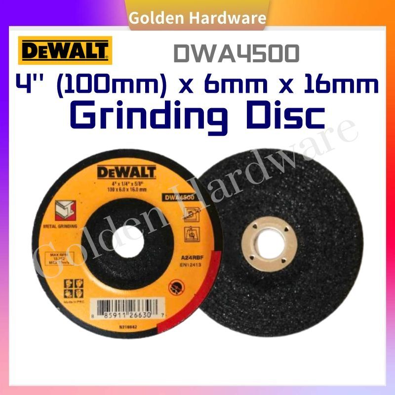 DEWALT DWA4500 Grinding Disc (100 x 6 x 16mm) / Grinding Wheel - 1 Pcs ...