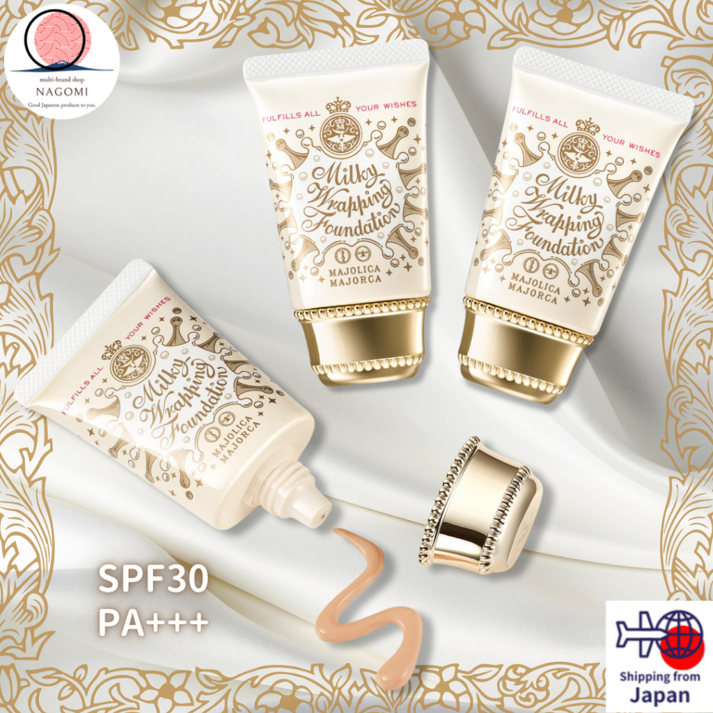 SHISEIDO MAJOLICA MAJORCA Milky Wrapping Foundation, 3 colors, Poreless ...