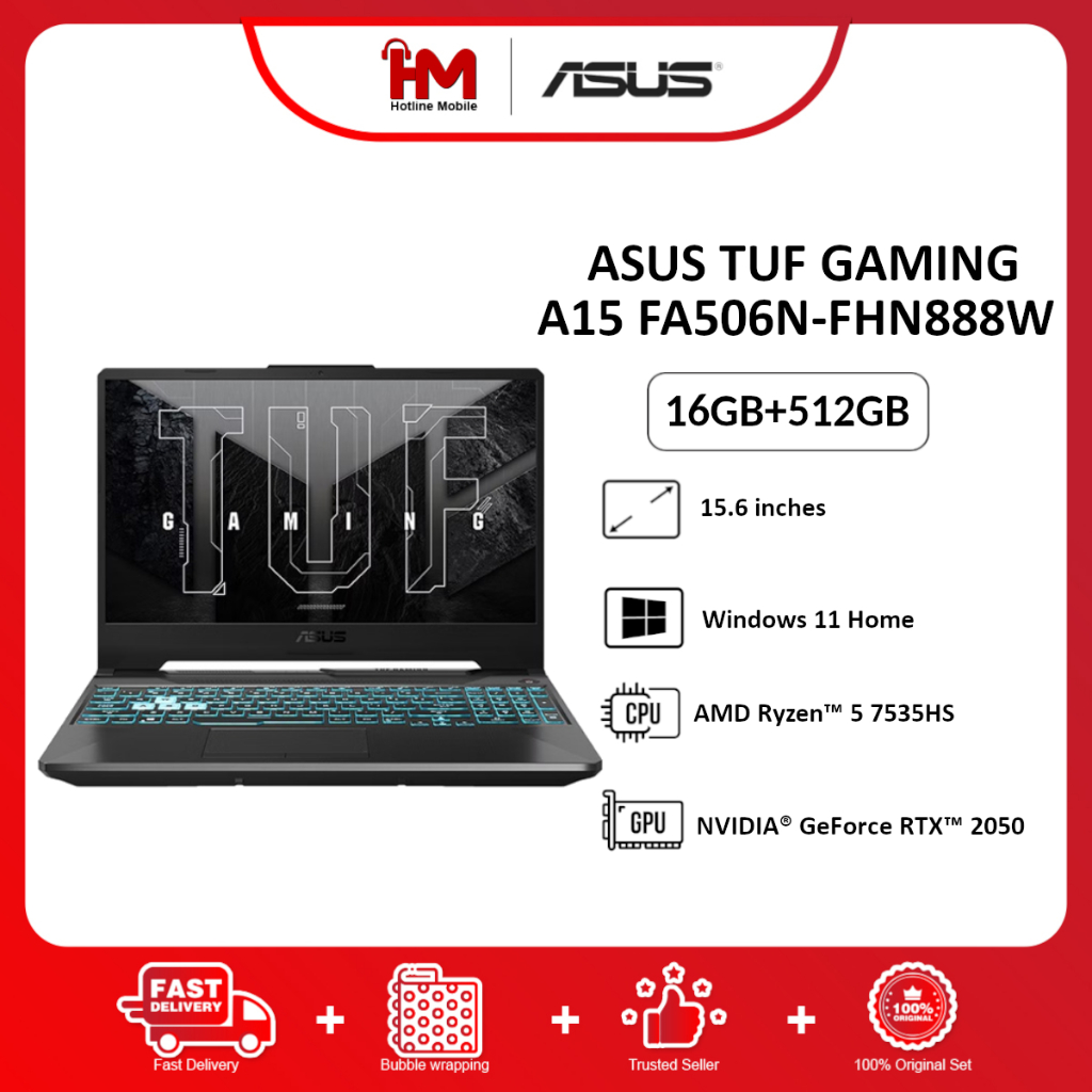 Asus TUF Gaming A15 FA506N-FHN888W 15.6'' (16GB RAM+512GB SSD) Laptop ...